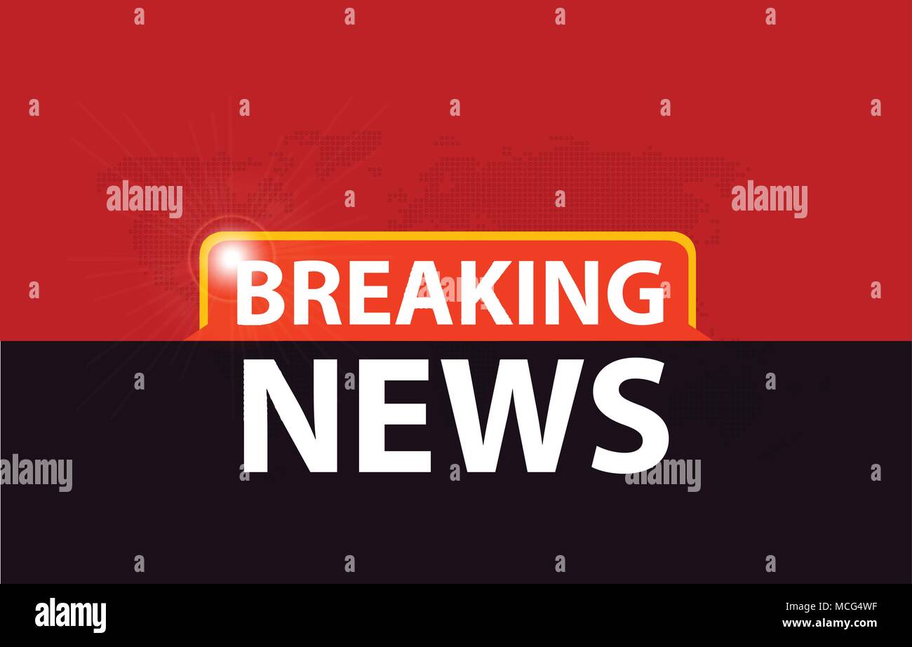 Graphical breaking news background with text in abstract worldmap ...