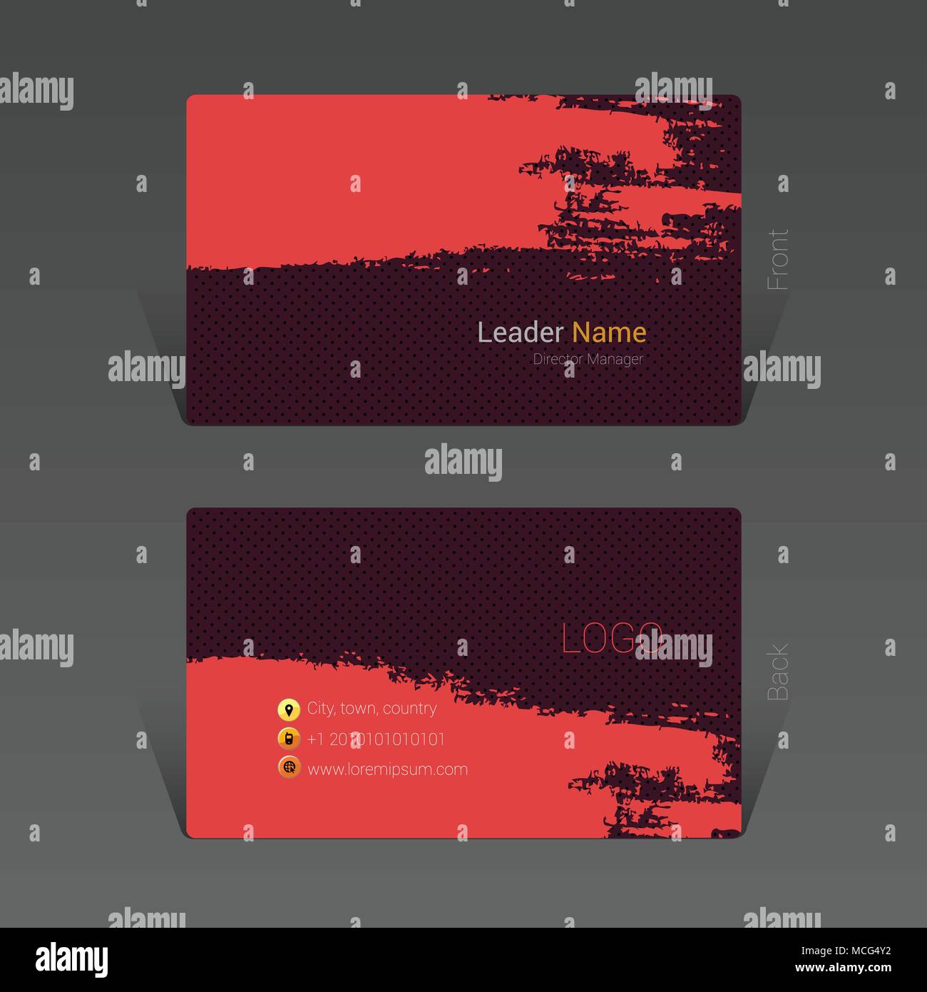 Brush stroke business card design concept, Vector Illustration Stock ...