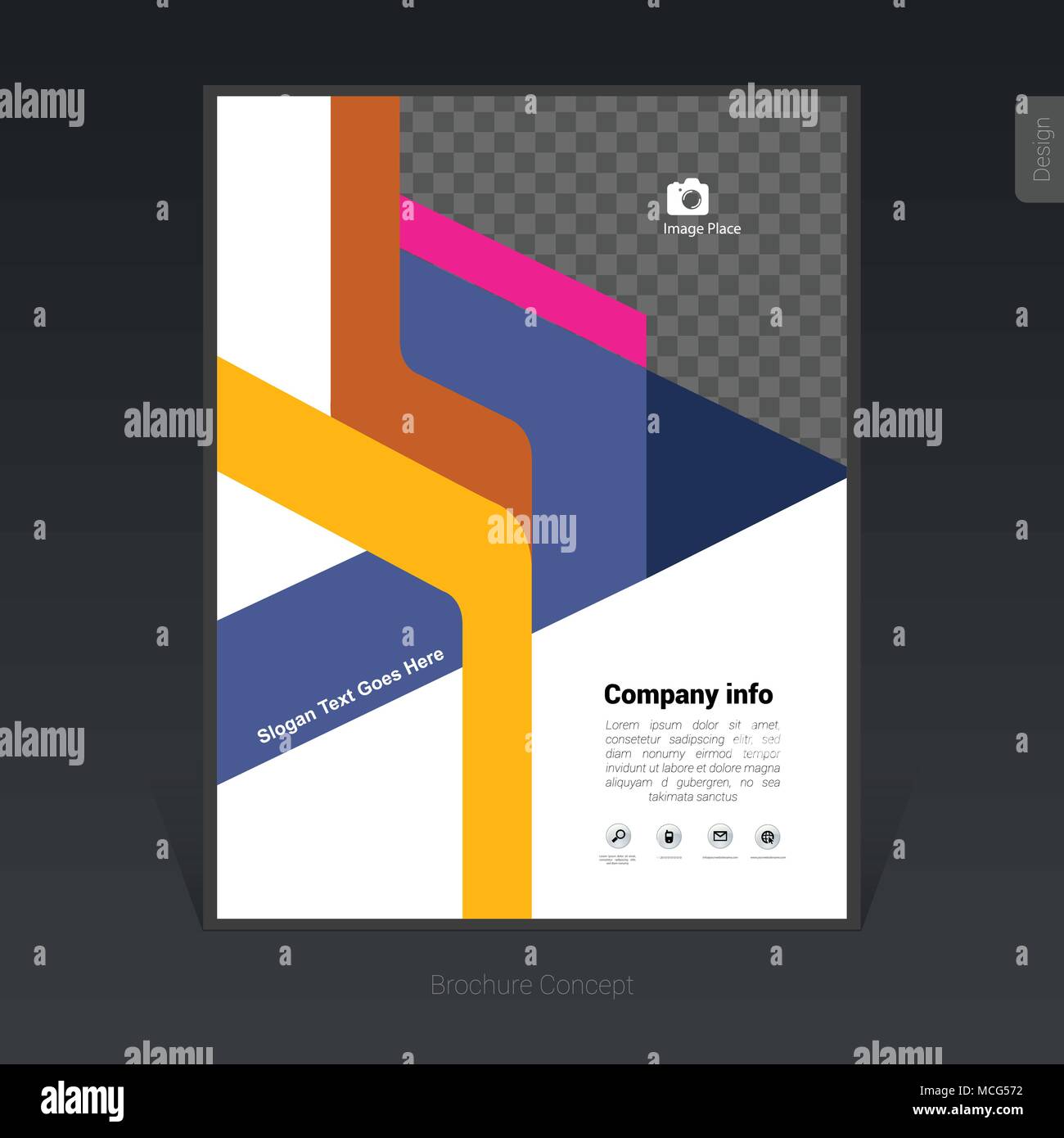 Geometric colorful triangles business brochure template, cover design ...