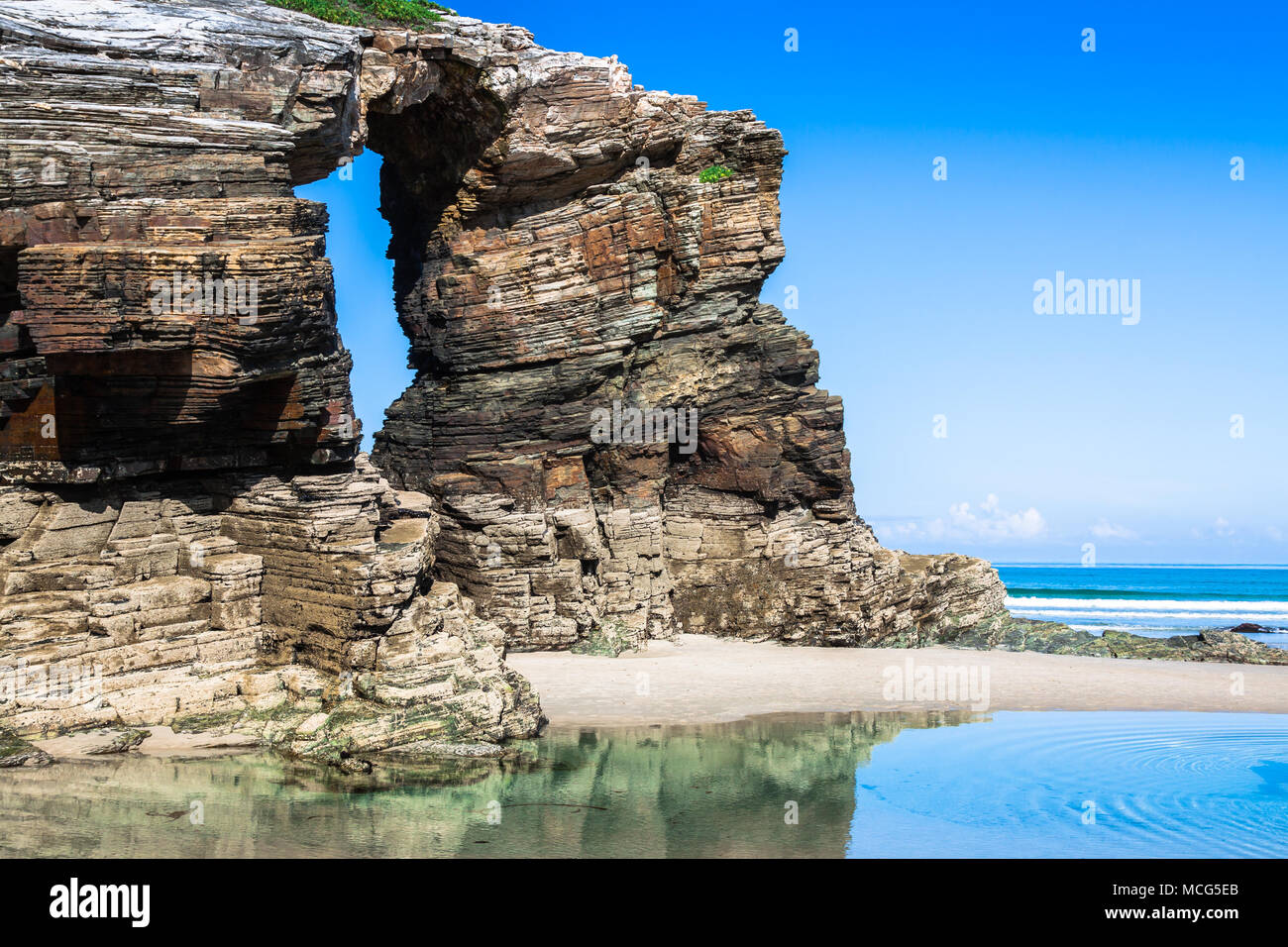 Las Catedrales beach in Galicia, Spain. Paradise beach in Ribadeo ...