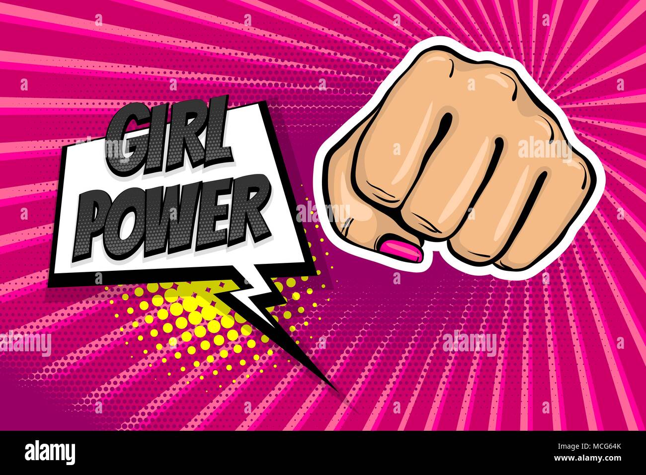 Girl power text feminism Stock Vector Images - Alamy