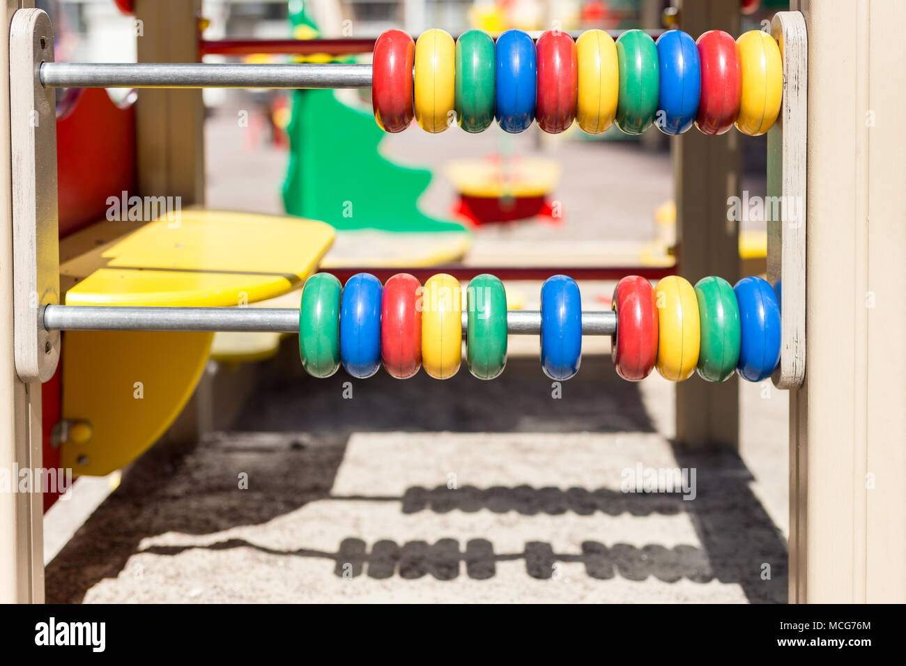 Big colorful abacus at oudoor children playground Stock Photo - Alamy