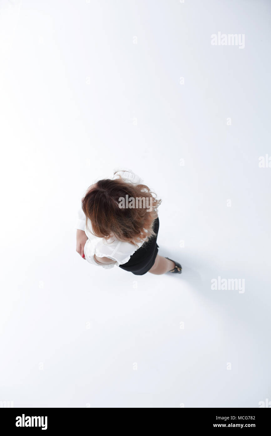 Top view of young girl with long wavy hair Stock Photo - Alamy