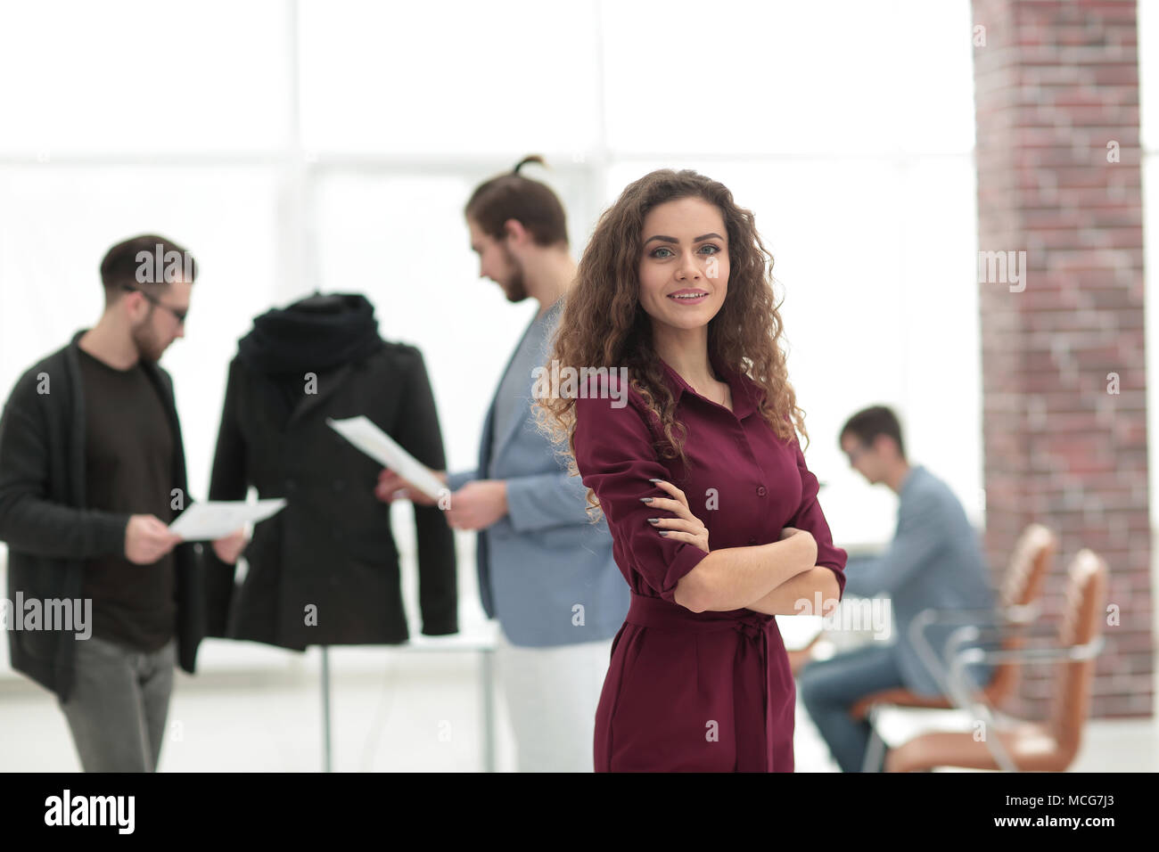 fashion designer, on Studio background Stock Photo - Alamy