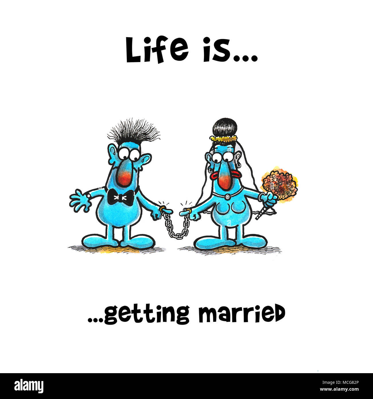 Couple are just married have chains in their finger instead of rings ...