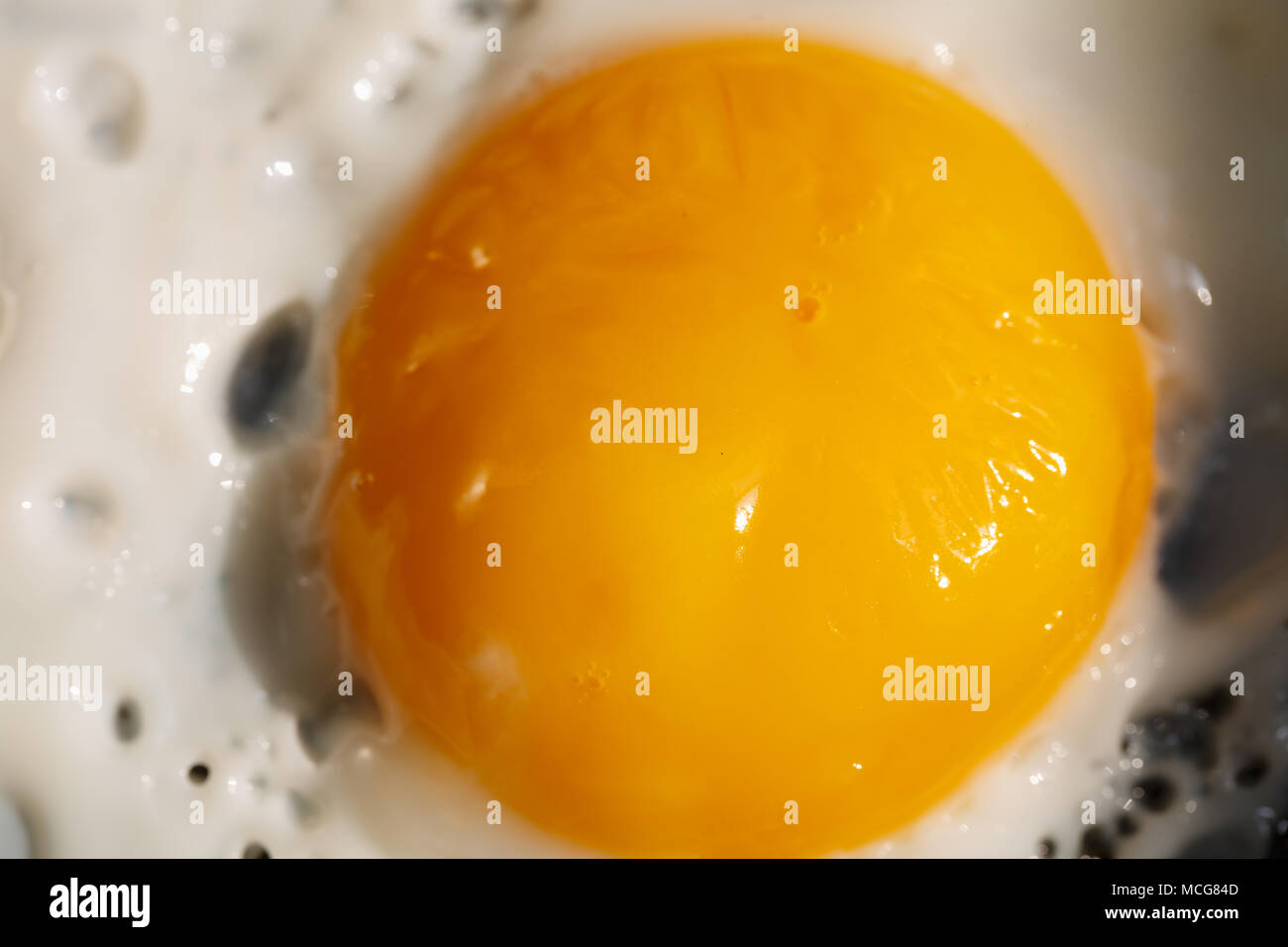A close-up of a half-cooked fried egg Stock Photo - Alamy
