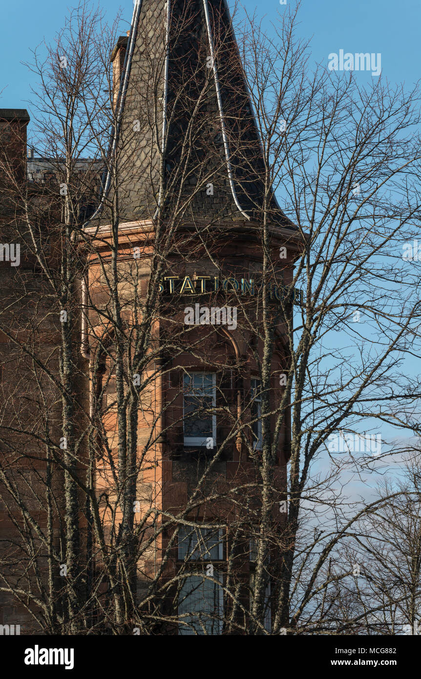 Architectural detail of the Station hotel in Perth, Scotland, UK Stock ...