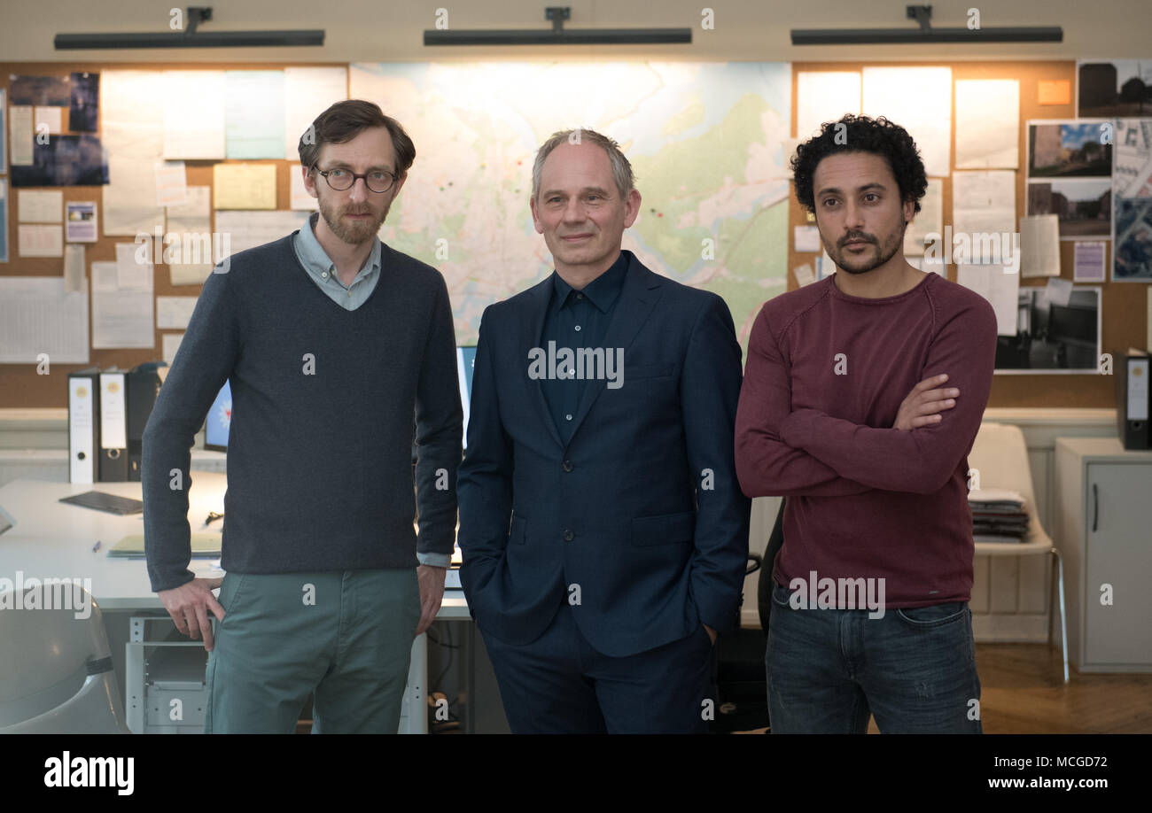 16 April 2018, Germany, Potsdam: Photo session at the set of "SOKO ...