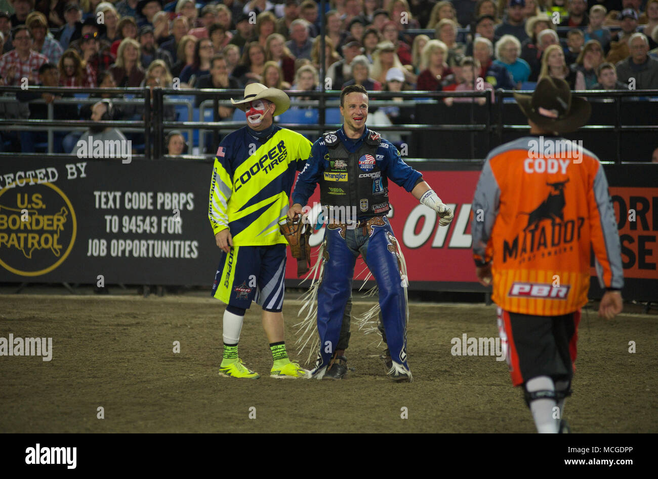 Tacoma, Washington, USA. 15th Apr, 2018. Bull rider CODY NANCE ...