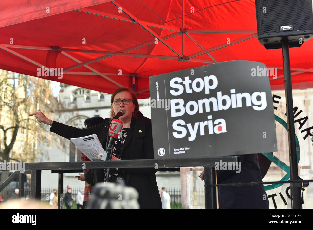Parliament Square, London, UK. 16th April 2018. The Stop The war ...