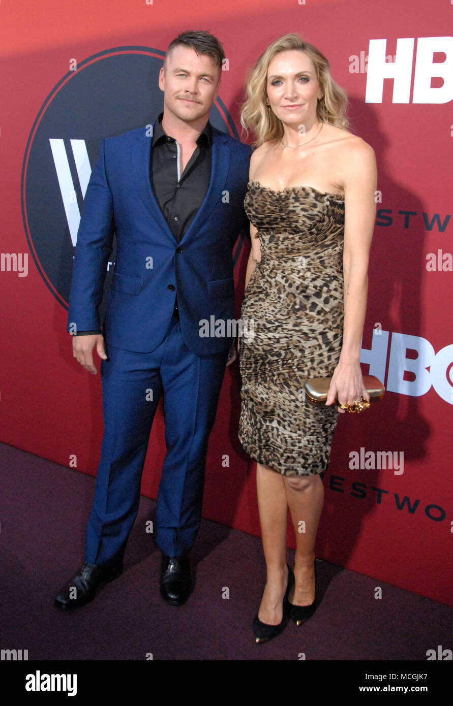 LOS ANGELES, CA - APRIL 16: (L-R) Actor Luke Hemsworth and wife ...