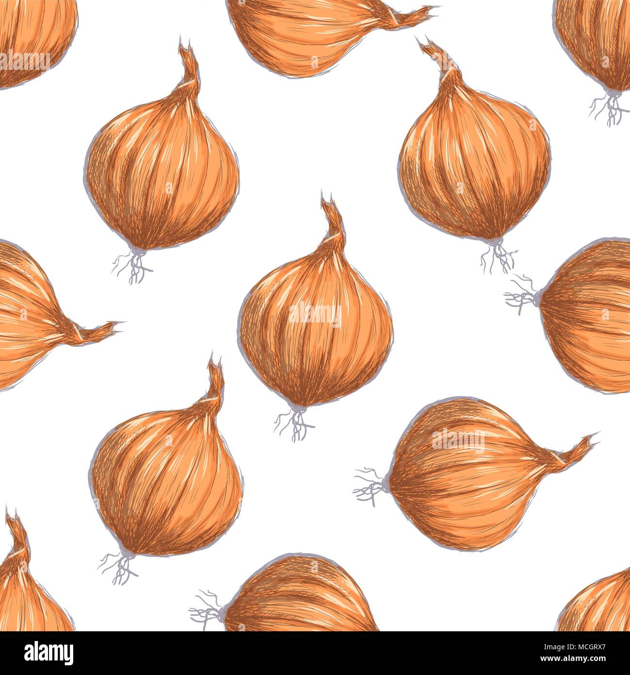 Hand drawn seamless pattern of onions. vector Stock Vector Image & Art ...