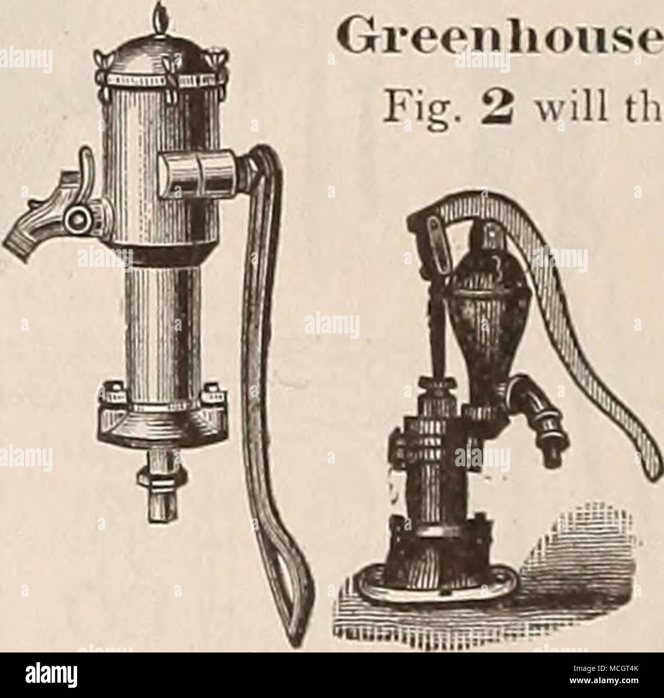 . Greenhouse Force and Lift Pump. Fig. 2 will throw a stream 75 feet ...