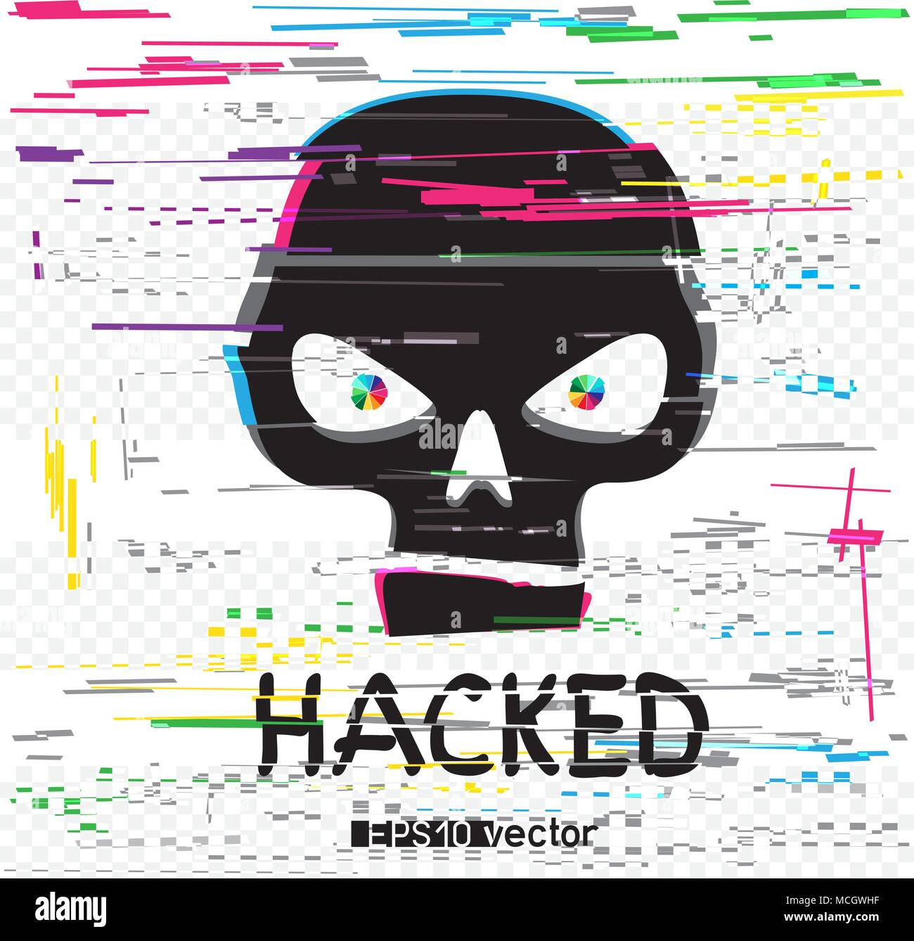 Blue hacker attack background skull hi-res stock photography and images ...