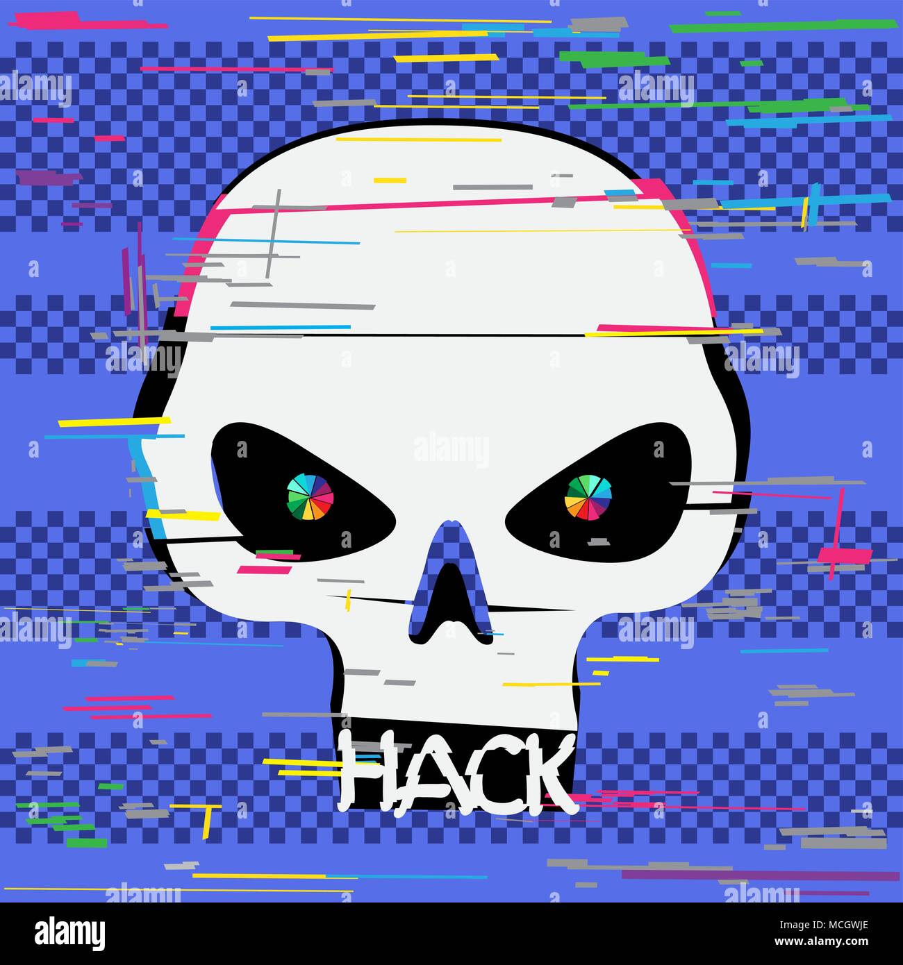 Blue hacker attack background skull hi-res stock photography and images ...