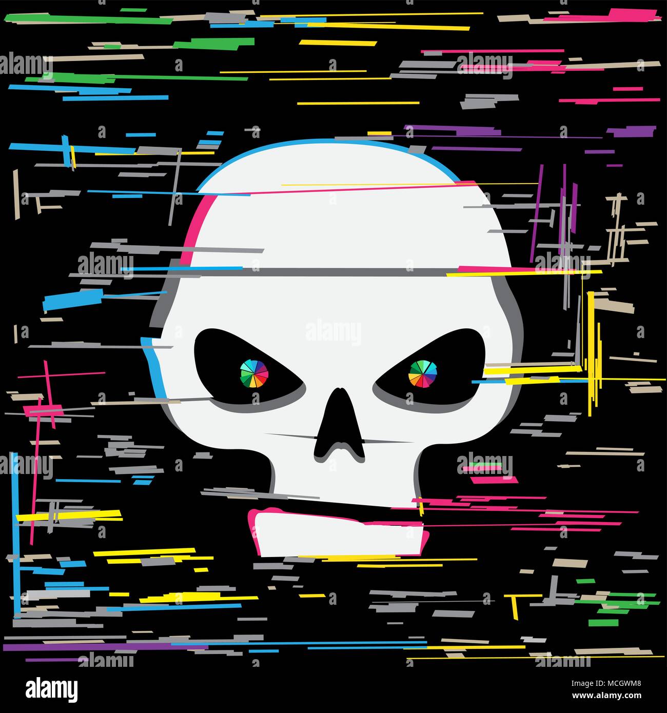 Glitch effect white vector Stock Vector Images - Alamy