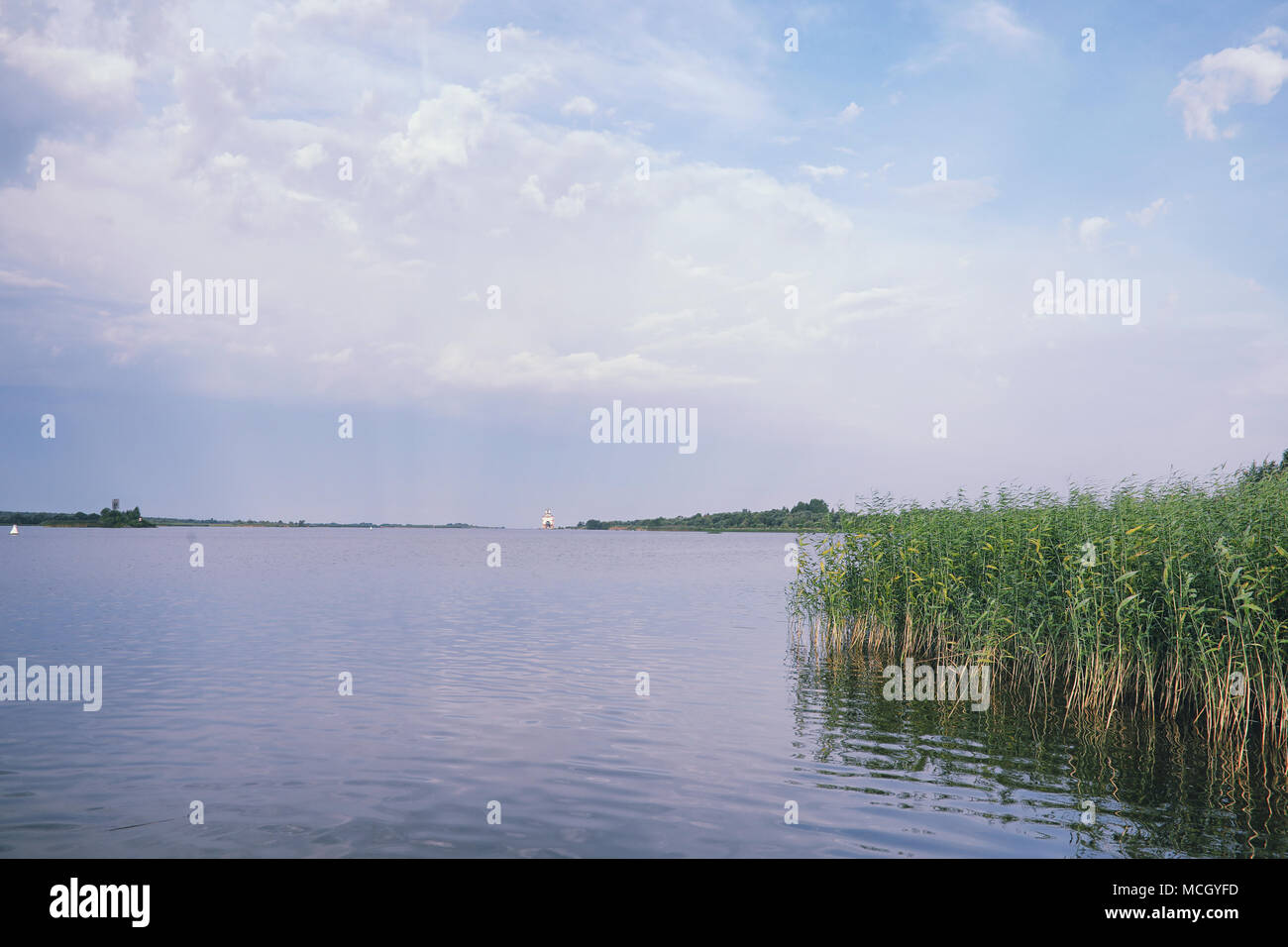 Landscape lake. Texture of water. The lake is at dawn. The mouth Stock ...