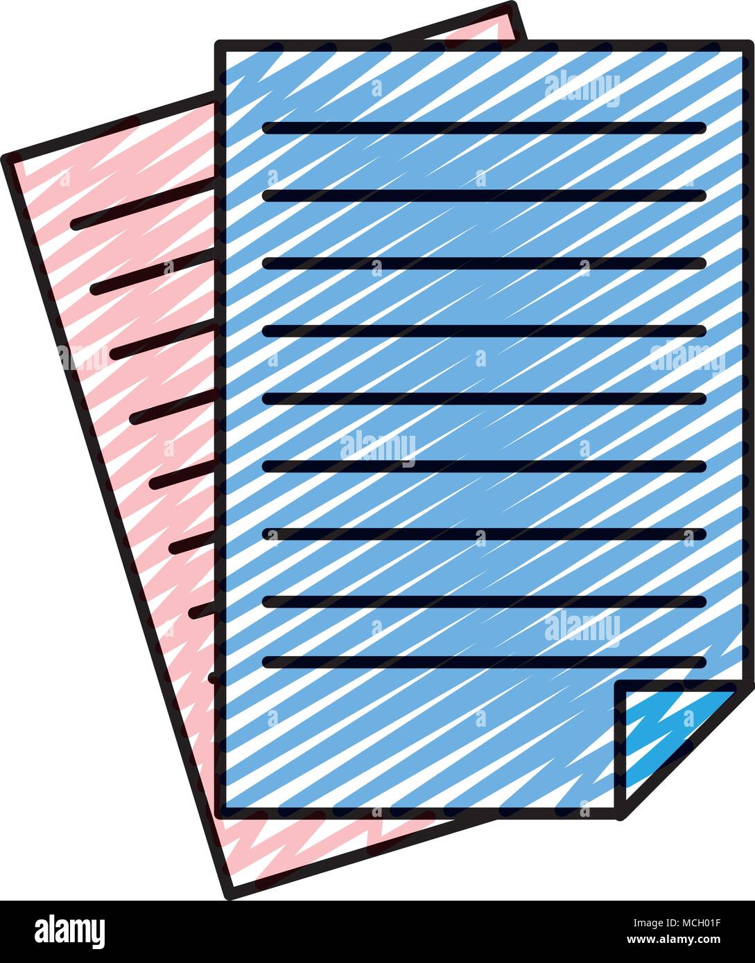 doodle information papers block school object vector illustration Stock ...