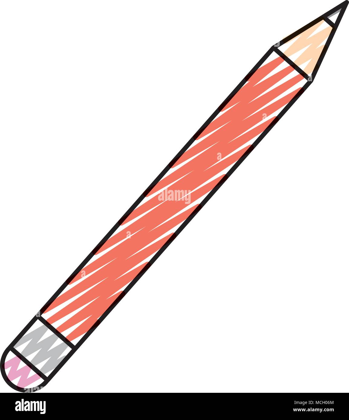 doodle pencil school object to drawing and write vector illustration ...