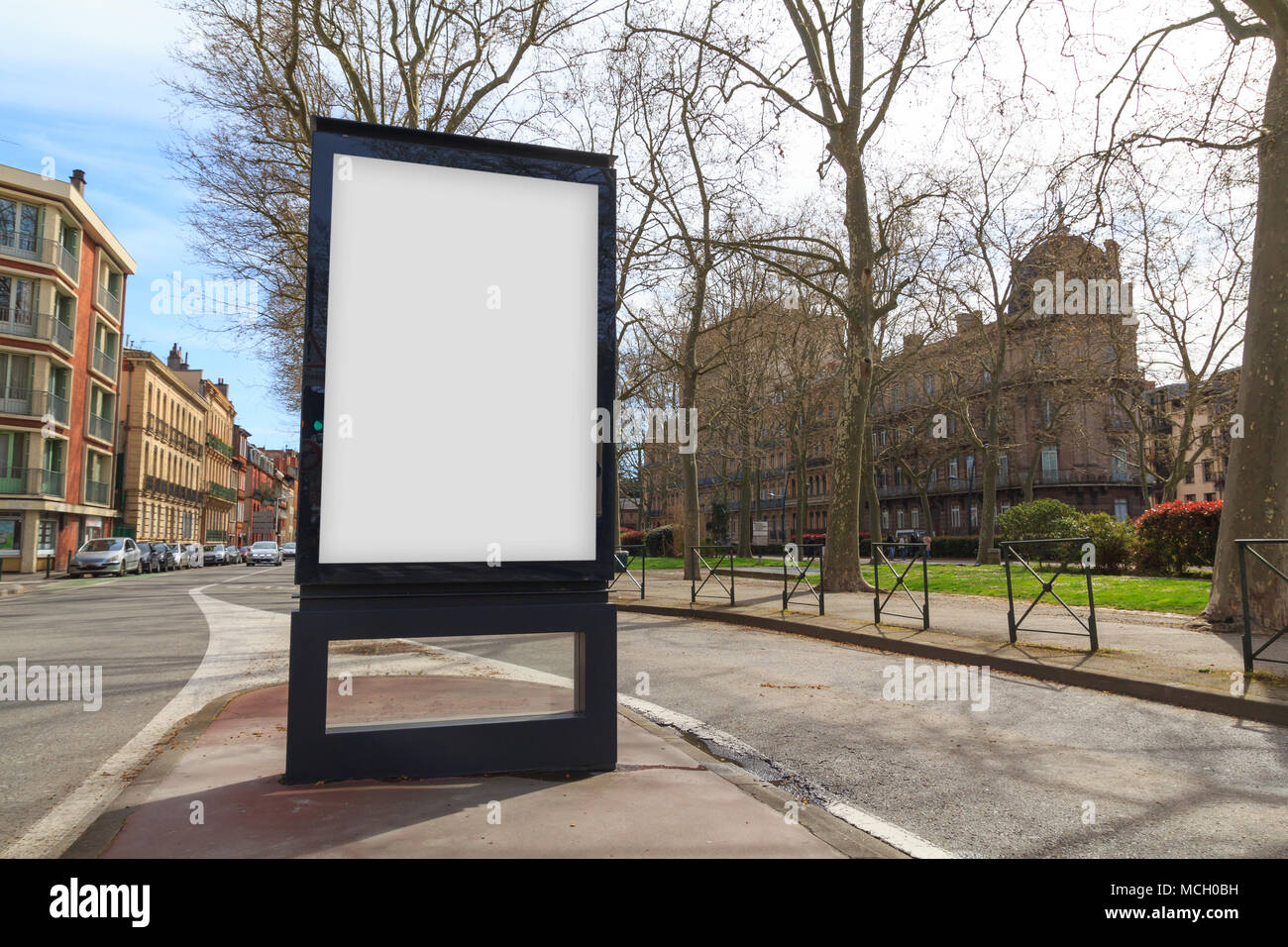 Blank advertisement mock up in the street Stock Photo - Alamy