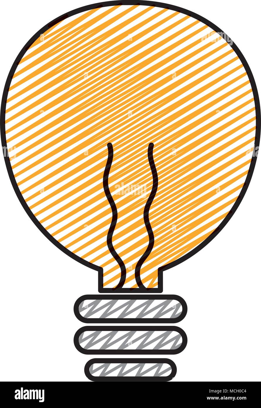 doodle light electric bulb energy object vector illustration Stock ...