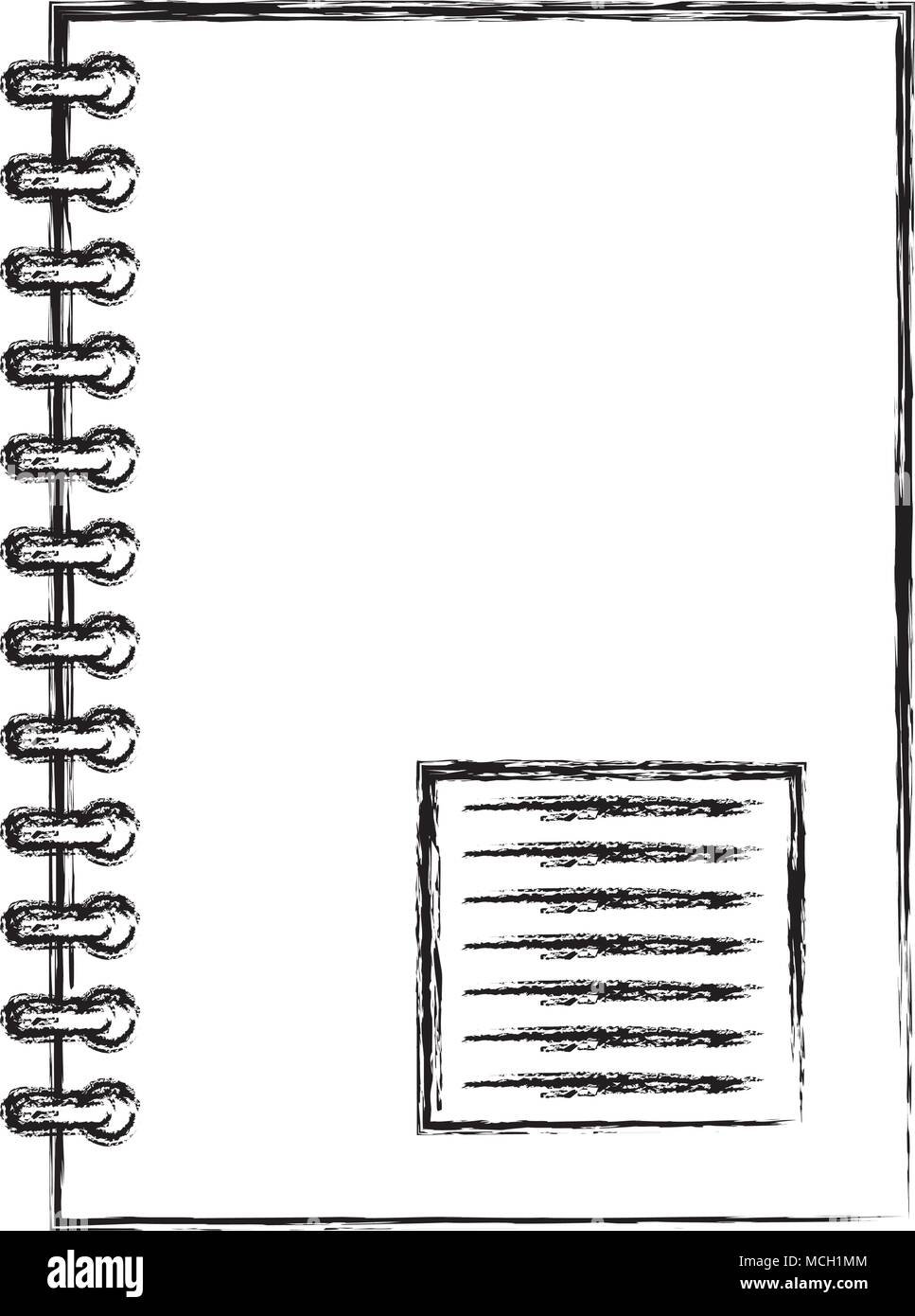 grunge information notebook education school object vector illustration ...