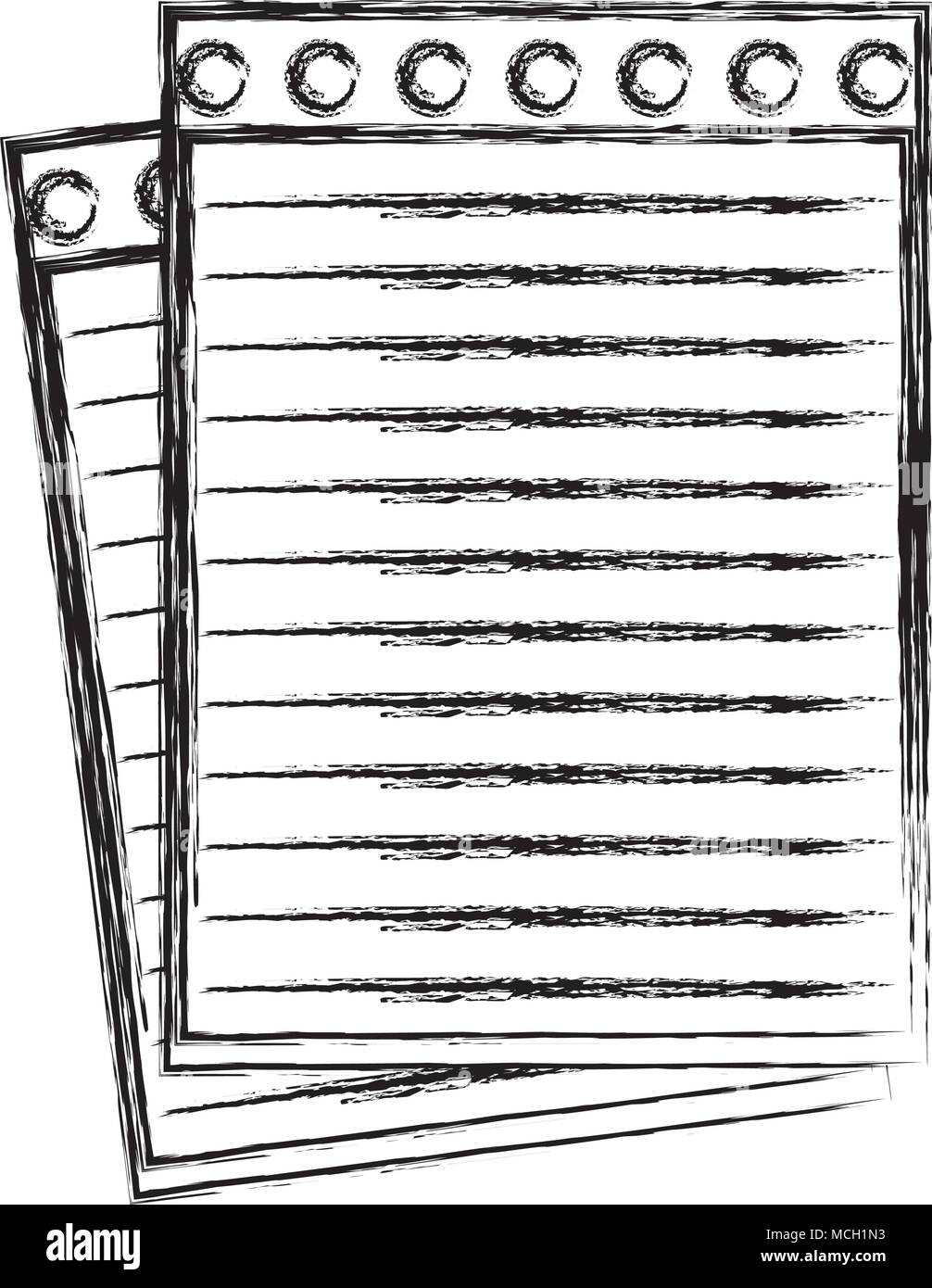 grunge notebook paper school education object vector illustration Stock ...