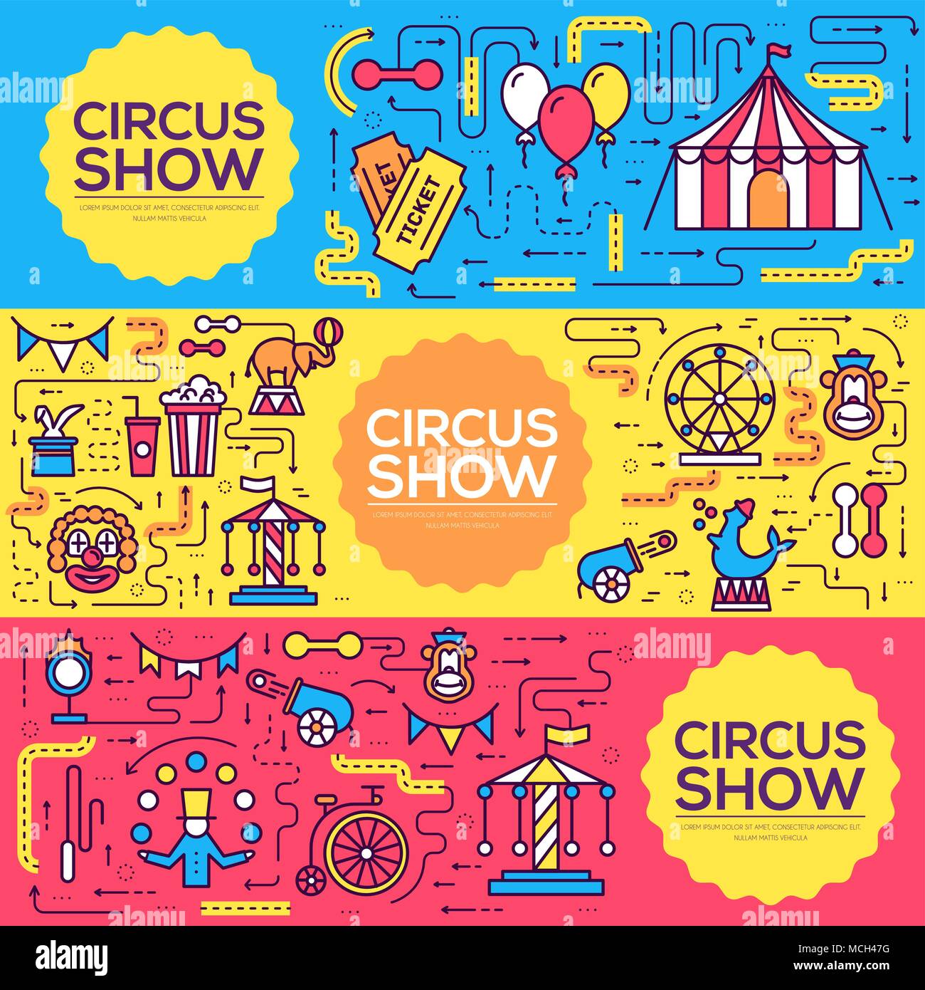 Premium quality circus outline icons infographic set. Festival linear ...
