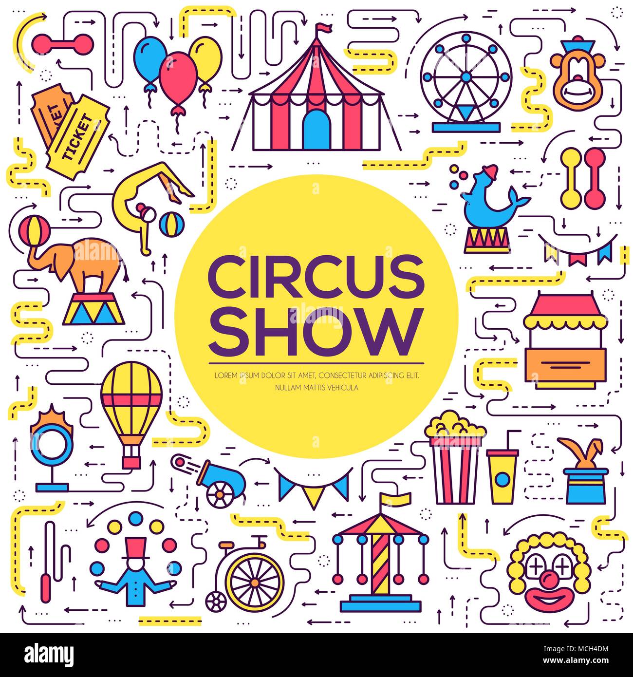 Premium quality circus outline icons infographic set. Festival linear ...