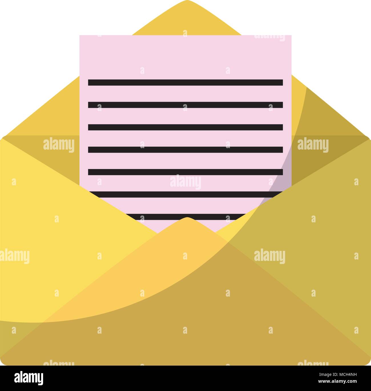 letter with document text message information vector illustration Stock ...