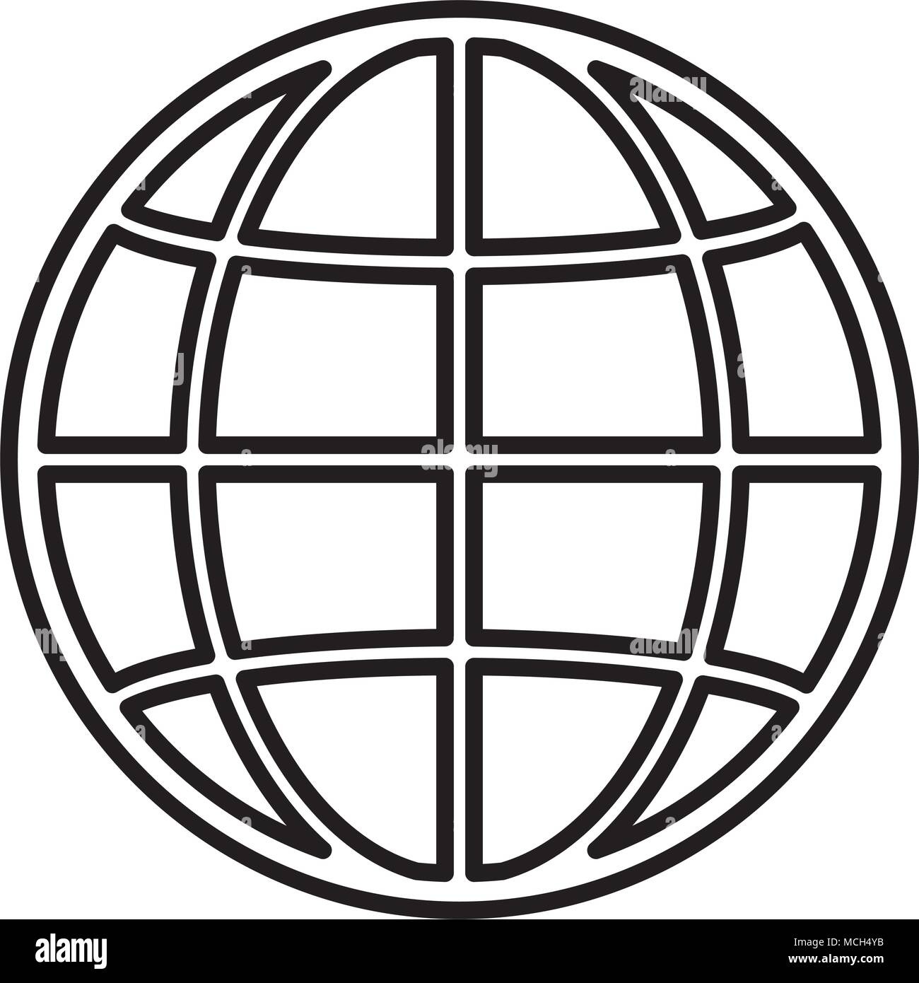 line digital global network connection technology vector illustration ...