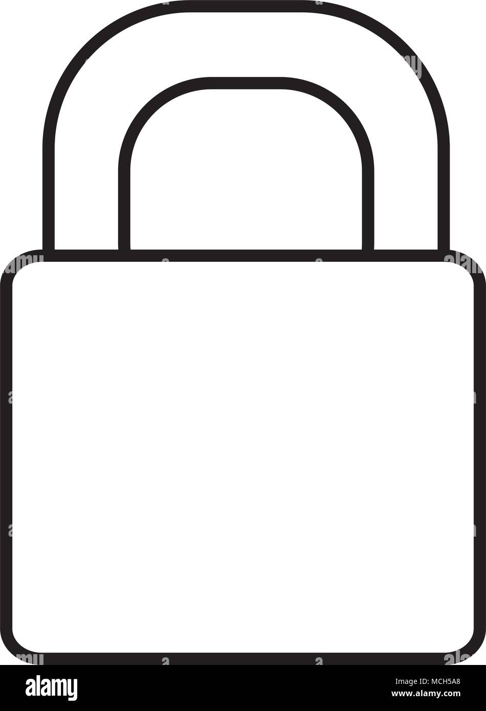 Line Close Padlock Security And Protect Information Vector Illustration Stock Vector Image And Art