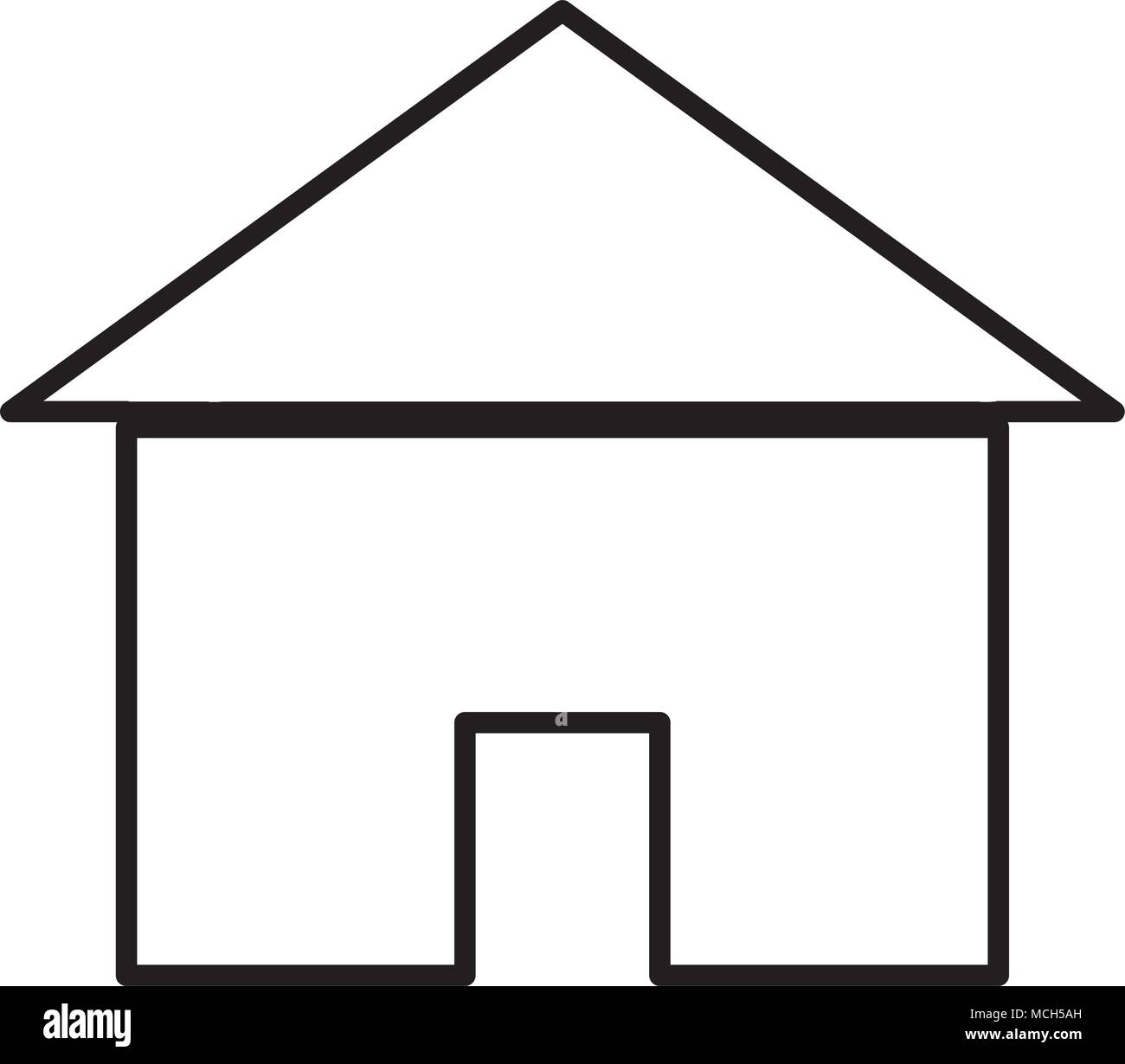 line pictogram house with roof and door architecture vector ...