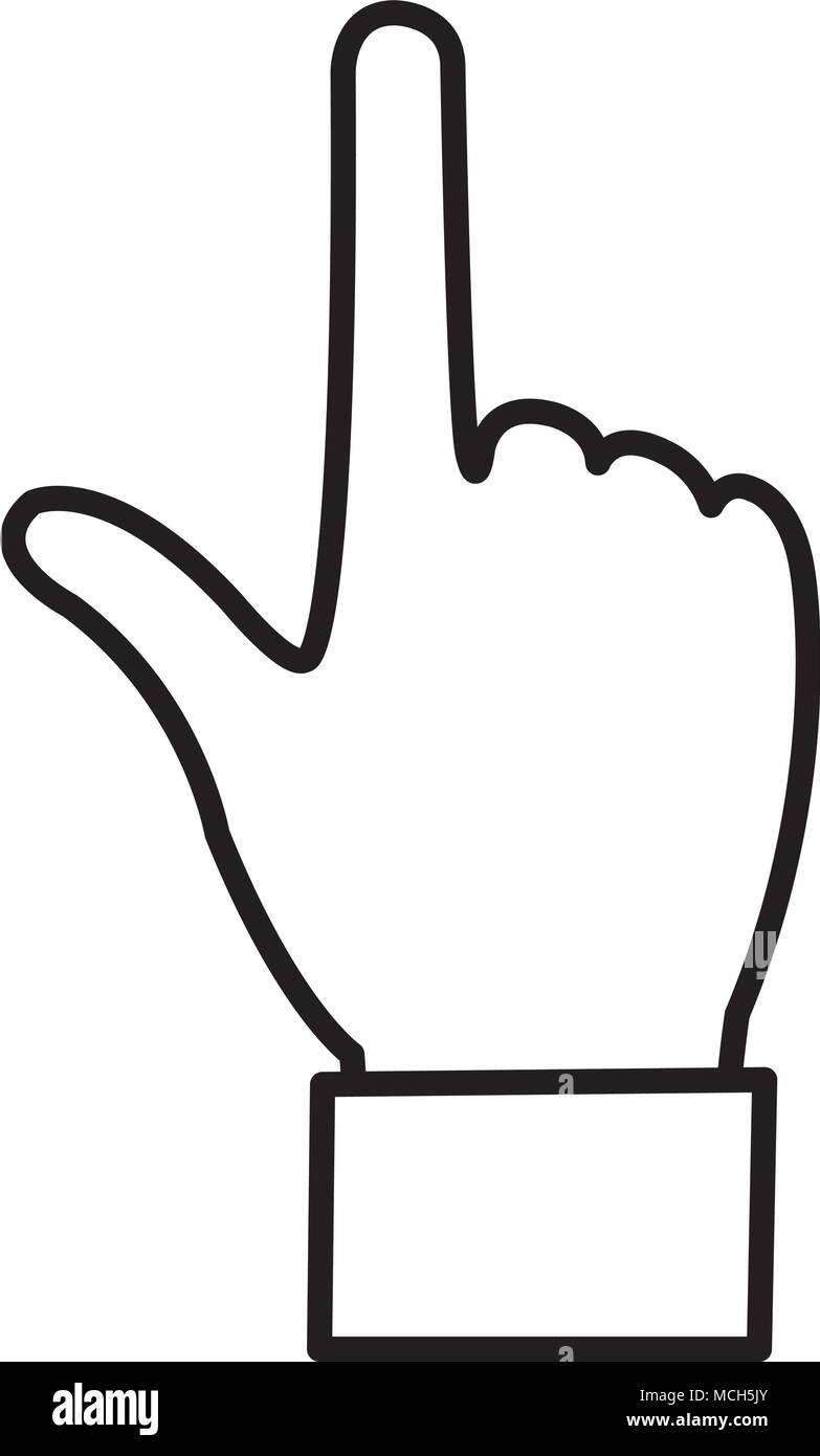 line index finger up gesture sign vector illustration Stock Vector ...