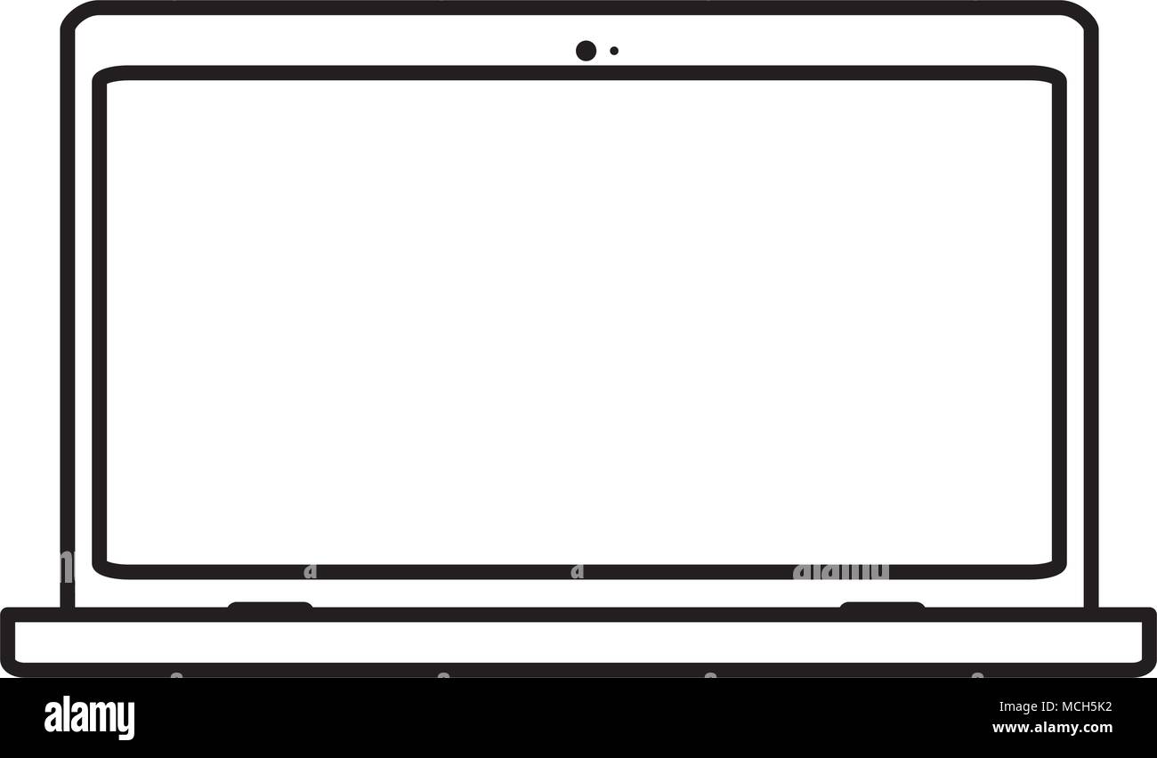 line electronic screen laptop technology service vector illustration ...