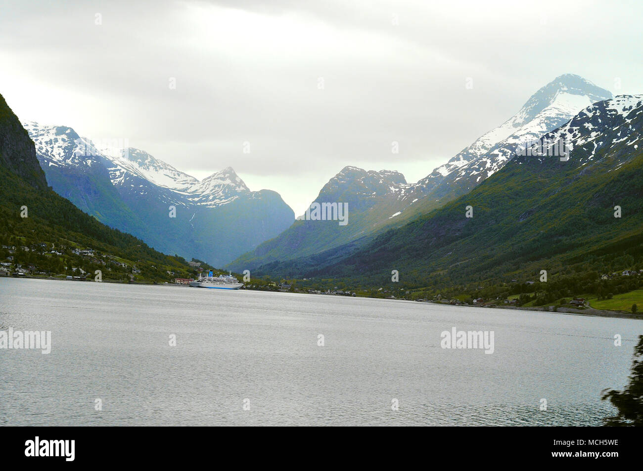 Landscapes of Norway with its mountains and green fields Stock Photo ...