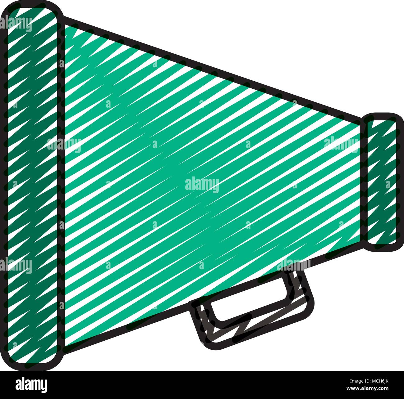 doodle megaphone object to announcement public message vector ...