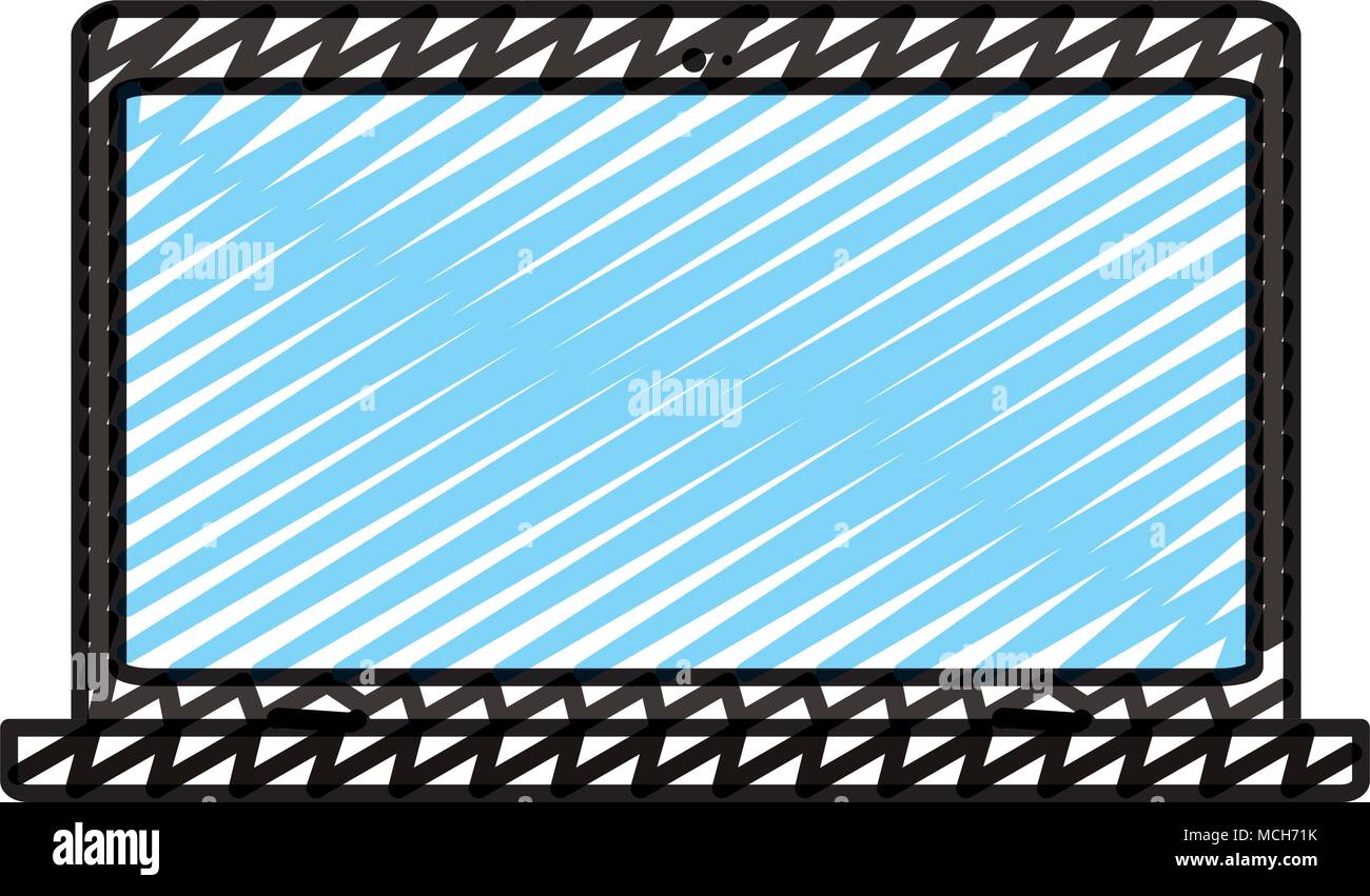 doodle electronic screen laptop technology service vector illustration ...