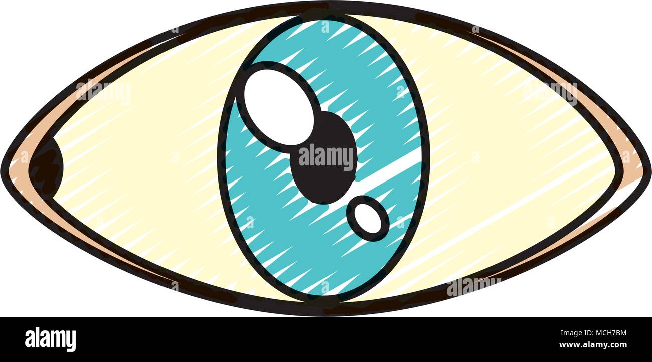 doodle eye human anatomy vision design vector illustration Stock Vector ...