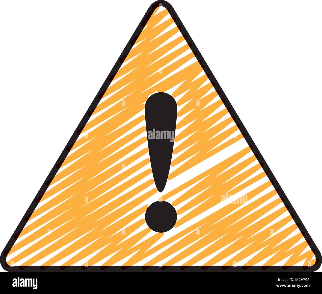 doodle warning danger caution emblem sign vector illustration Stock ...