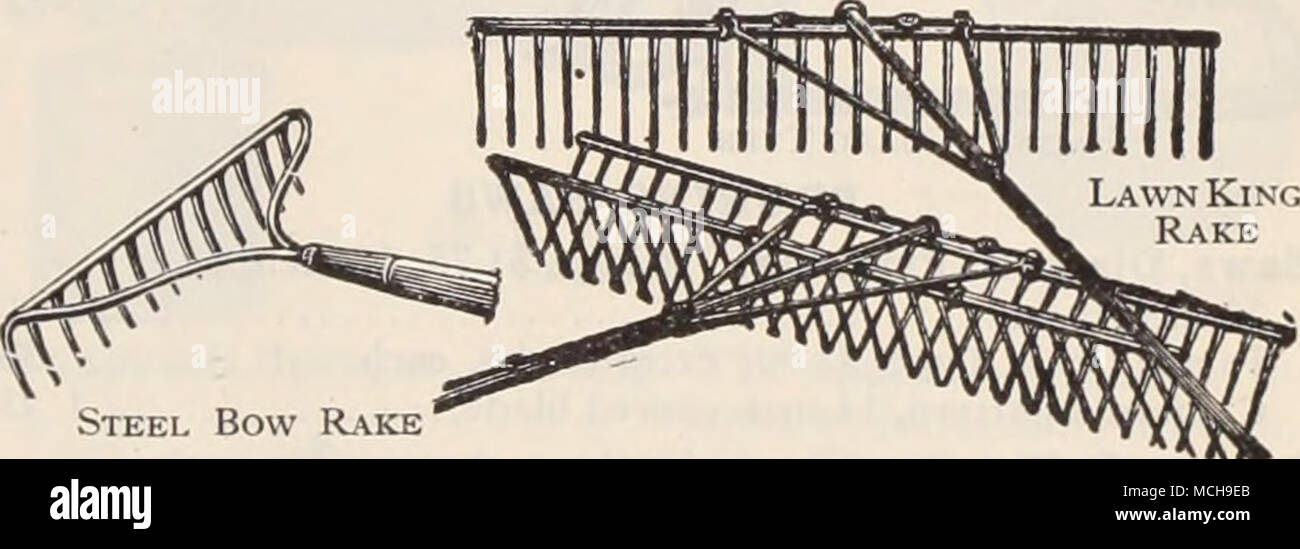 . Steel Bow Rake Rakes, Lawn and Garden. Automatic Self-Cleaning Rake ...