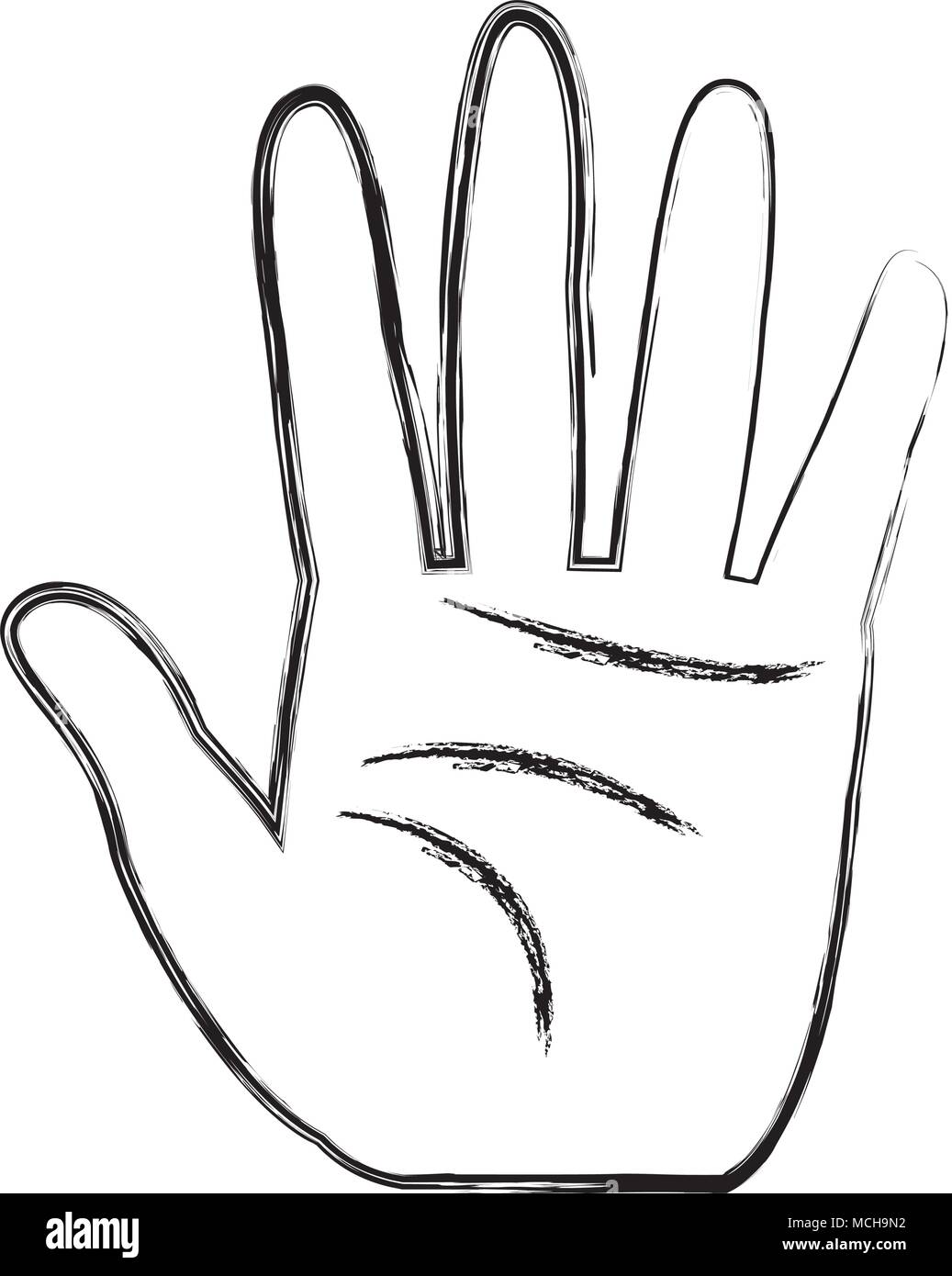 grunge stop gesture hand sign expression vector illustration Stock ...