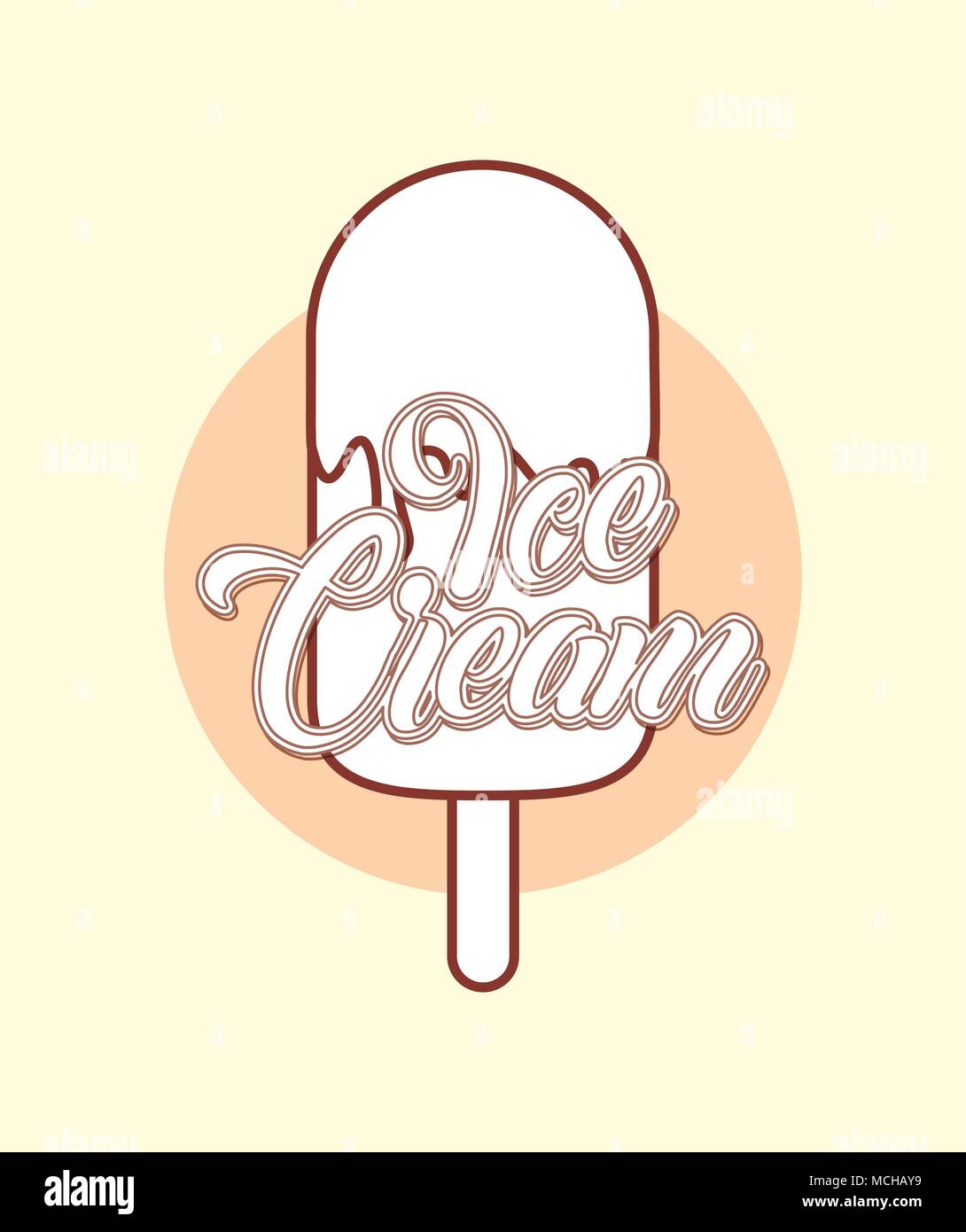 ice cream bar icon over yellow background, vector illustration Stock ...