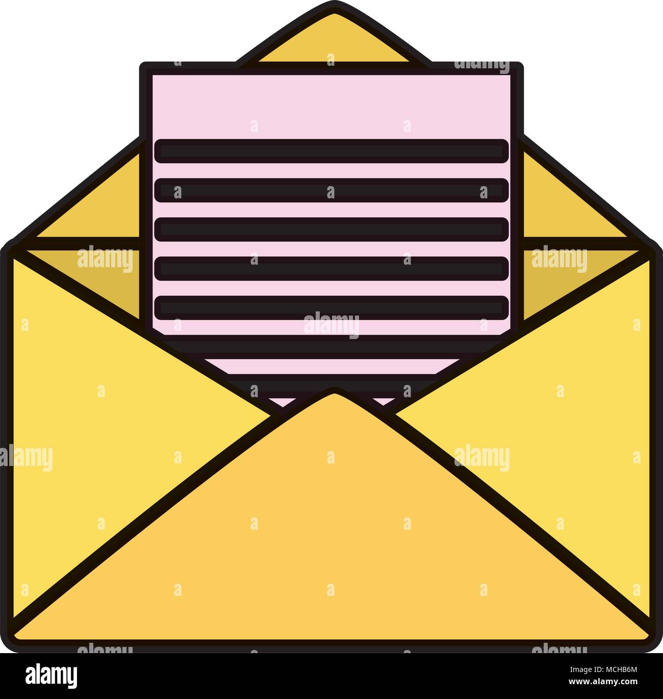 color letter with document text message information vector illustration ...