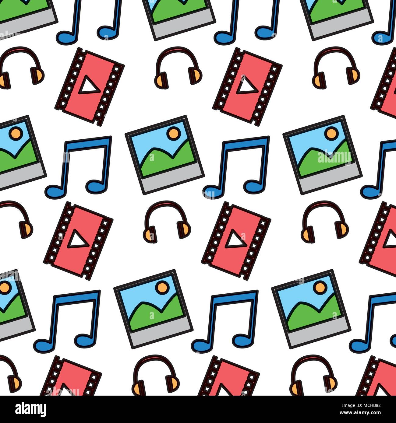 color multimedia film studio equipment background vector illustration ...