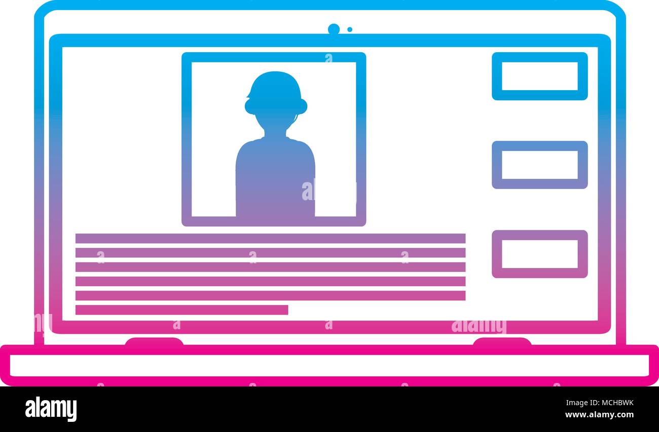 degraded line screen laptop in internet website technology vector ...