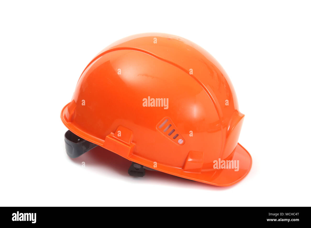Orange hard hat isolated on white background. Safety helmet Stock Photo ...