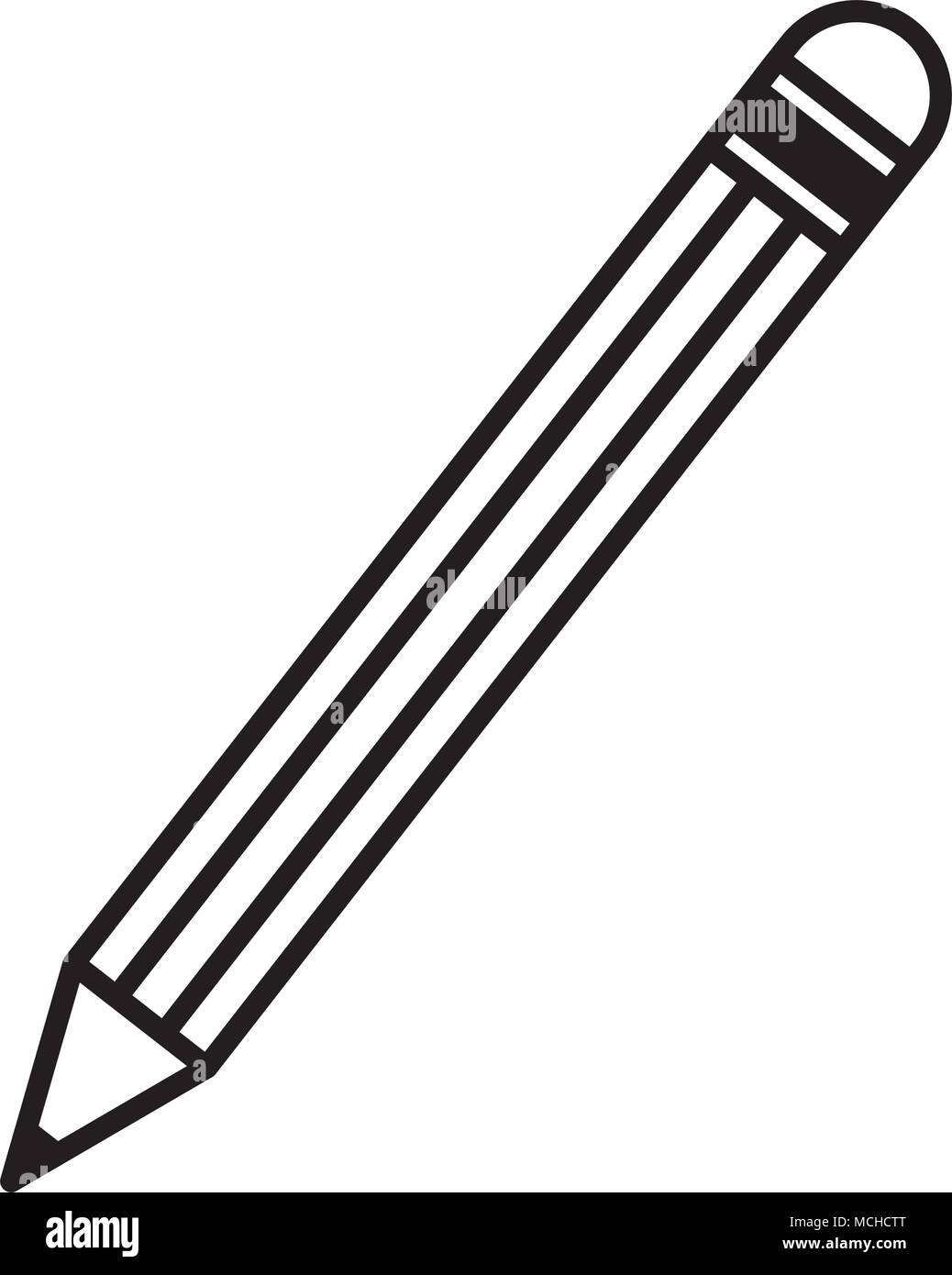 line pencil school object to drawing and write vector illustration ...
