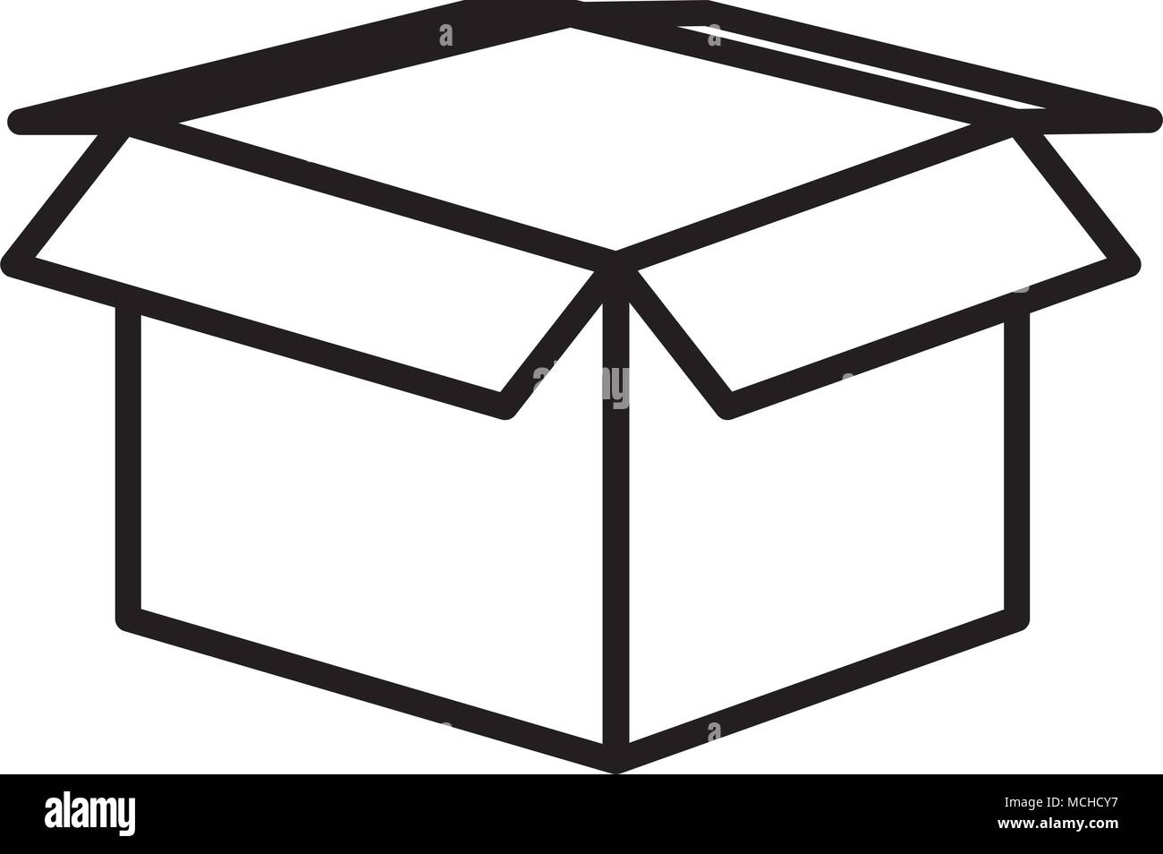 line open box package delivery object vector illustration Stock Vector ...