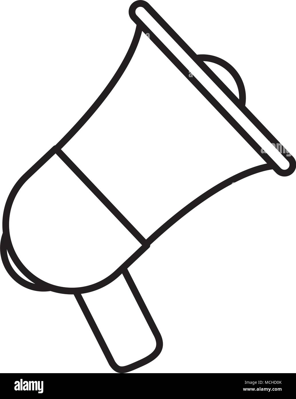 line megaphone horn speaker attention message vector illustration Stock ...